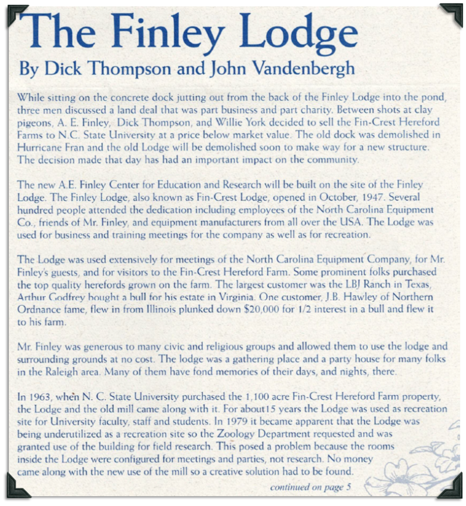 2003 Newsletters - Yates Mill Associates