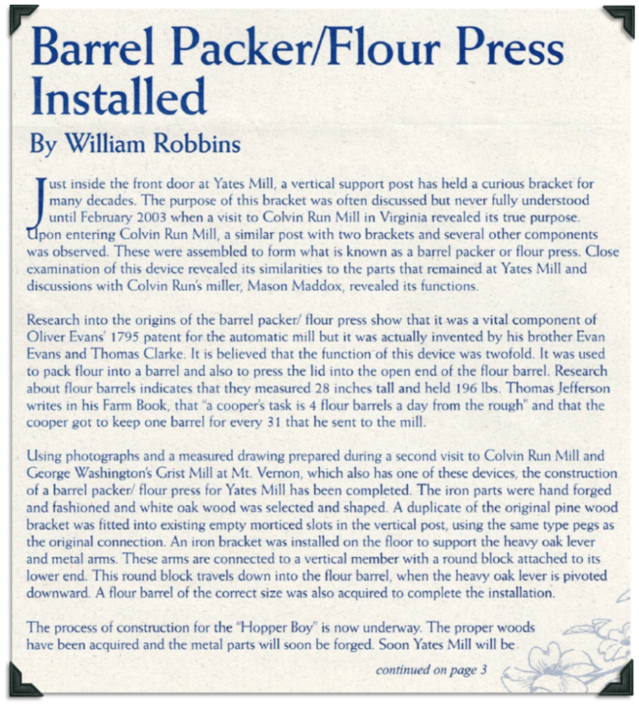 2004 Newsletters - Yates Mill Associates